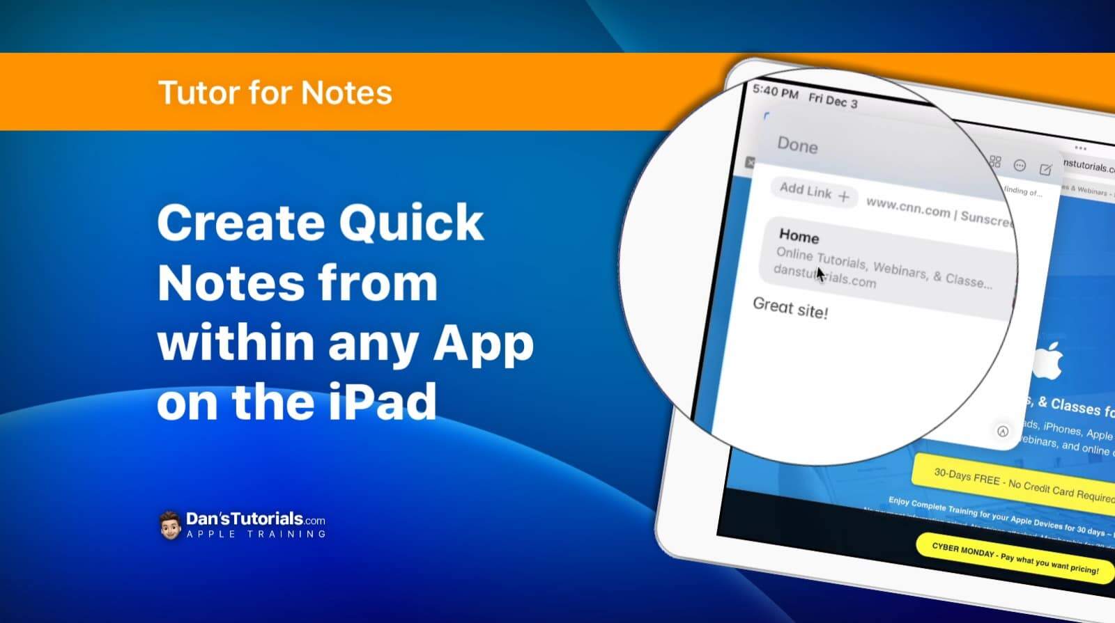 Create Quick Notes from within any App - Dans Tutorials